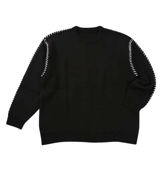 大きいサイズ メンズ PLES 7Gダブル ジャガード クルーネック セーター ブラック 1258-5380-2 3L 4L 5L 6L