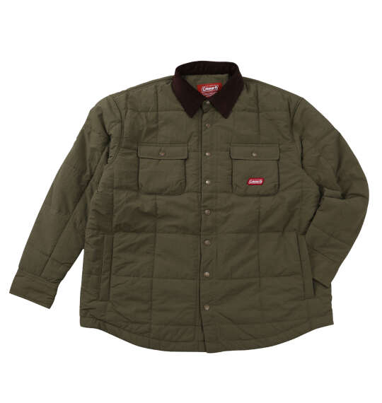 大きいサイズ メンズ Coleman キルトシャツ ジャケット カーキ 1273-5312-1 3L 4L 5L 6L