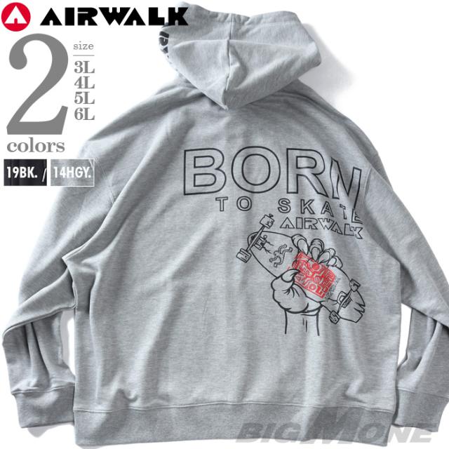 大きいサイズ メンズ AIRWALK エアウォーク プリント フルジップ パーカー 秋冬新作 awm53309az