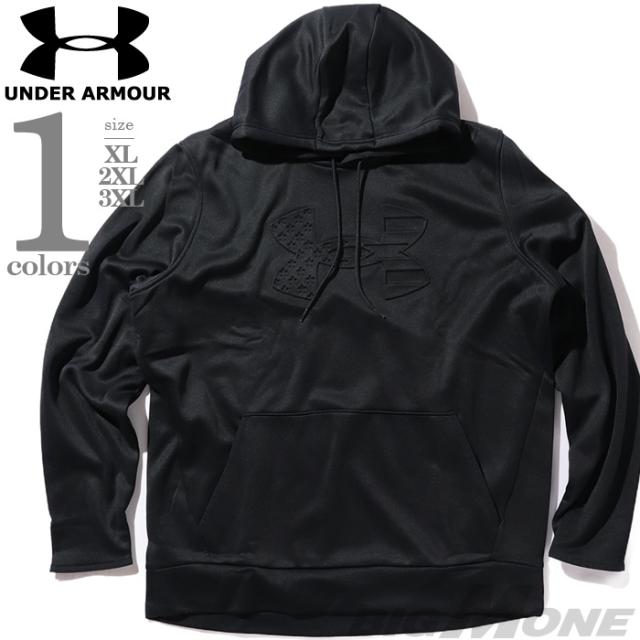 大きいサイズ メンズ UNDER ARMOUR アンダーアーマー エンボス加工 フリース プルオーバー パーカー USA直輸入 6004092-001