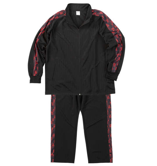 大きいサイズ メンズ Mc.S.P ハーフトーンドット切替 ジャージ セット ブラック×レッド 1256-5300-3 3L 4L 5L 6L 8L