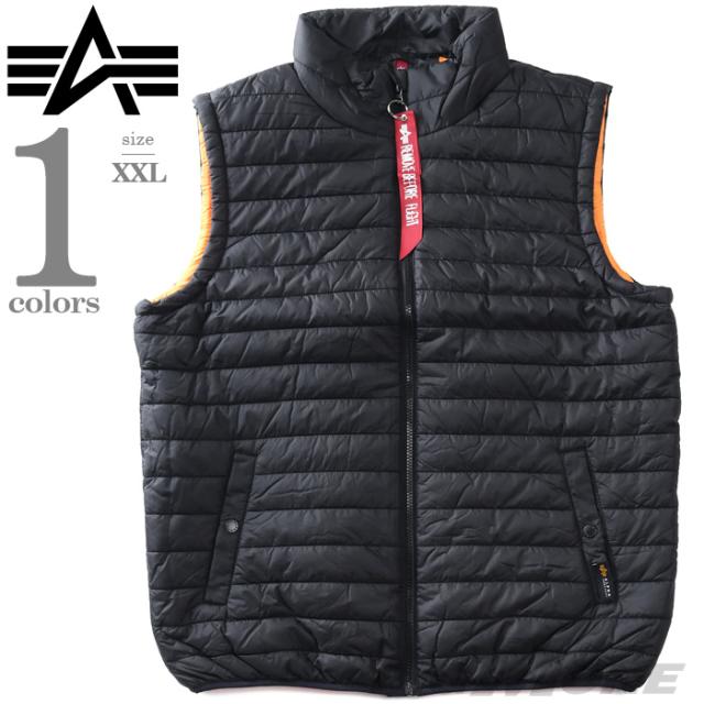 大きいサイズ メンズ ALPHA INDUSTRIES アルファインダストリーズ 中綿 ベスト PUFFER VEST USA直輸入 138122
