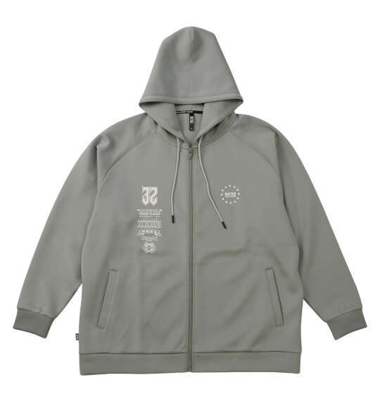 大きいサイズ メンズ SY32 by SWEET YEARS ダブルニット マルチロゴ フルジップ パーカー グレー 1278-6120-1 3L 4L 5L 6L