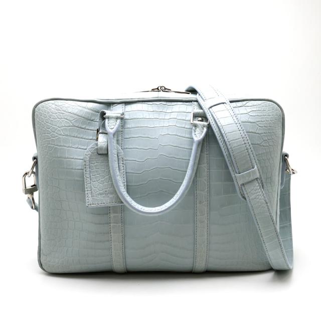 【楠本質店/元住吉】LV/ルイヴィトン　ポルト ドキュマン ヴォワヤージュ　PDV　ブリーフケース　クロコダイル　ライトブルー系【中古】