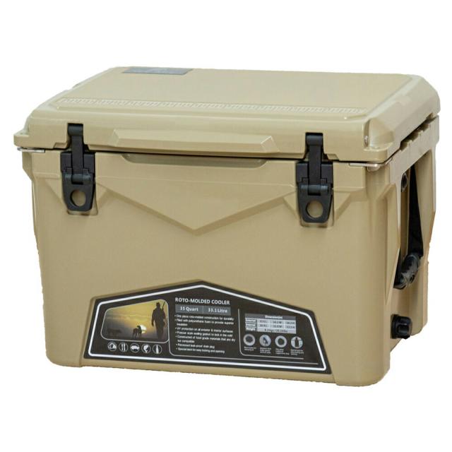 ICE AGE アイスエイジ クーラーボックス 33.1L 35QT (タン) 保冷 キャンプ アウトドア バーベキュー 釣り 収納 キュリアス