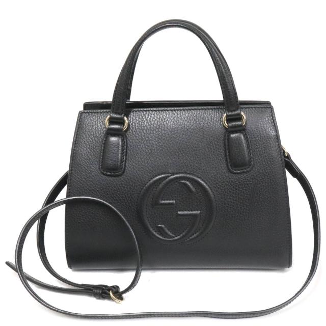 グッチ ソーホー インターロッキングG アウトレット品(607722)2Way ショルダーバッグ ハンドバッグ ブラック