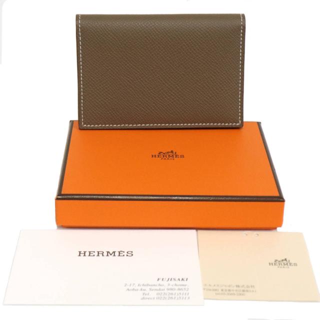 エルメス MC2・ユークリッド B刻印/ヴォーエプソン/エトゥープ カードケース 2023年 グレージュ