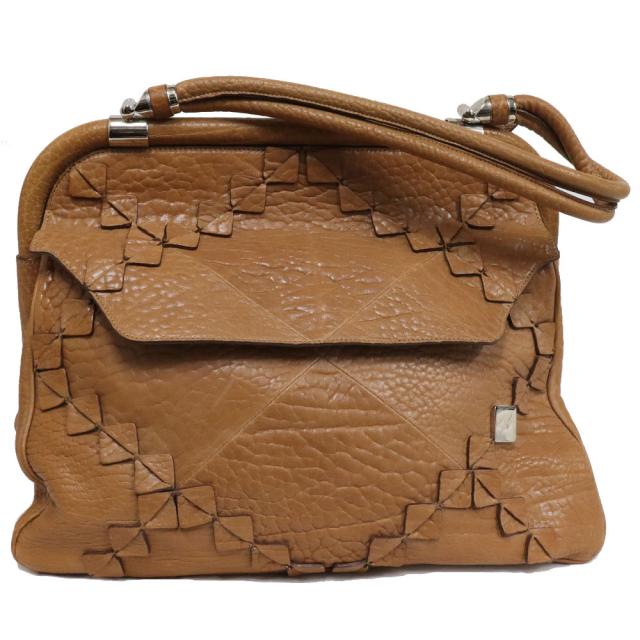 【中古】サルヴァトーレ・フェラガモ レザー ハンドバッグ(FO-21A116)ブラウン