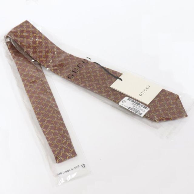 【中古】グッチ GG ビー ネクタイ(625872 4E672 6900)未使用品 GUCCI 蜂