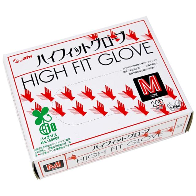 旭創業　ポリエチレン手袋　ハイフィットグローブ　ナチュラル　Mサイズ　200枚×30箱入【取り寄せ商品・即納不可】