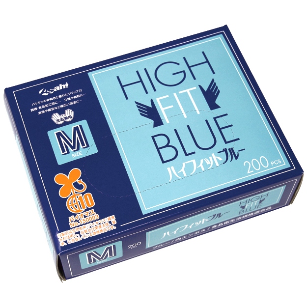旭創業　ポリエチレン手袋　ハイフィットグローブ　ブルー　Mサイズ　200枚×30箱入【取り寄せ商品・即納不可】