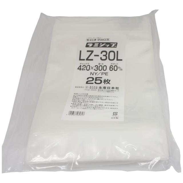 ラミジップ　スタンドタイプ　LZ-30L　420×300+60mm　25枚×12袋●ケース販売お得用【メーカー直送】