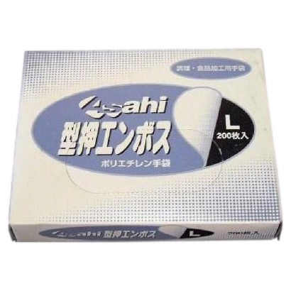 型押エンボス手袋　L　200枚入ｘ40箱●ケース販売お徳用【取り寄せ商品・即納不可・代引き不可・返品不可】