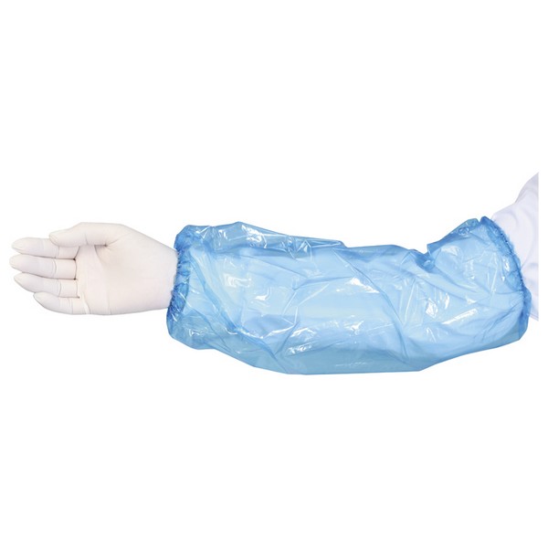 ポリ腕カバー　ブルー　フリーサイズ　50枚×40袋●ケース販売お徳用【メーカー直送・代引き不可・時間指定不可・沖縄、離島不可】