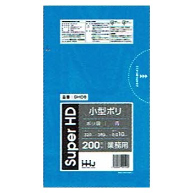 【法人様限定】ポリ袋　7L　HDPE　0.01×320×380mm　青　200枚×30冊(6000枚)　GH06【メーカー直送・時間指定不可・沖縄、離島不可】