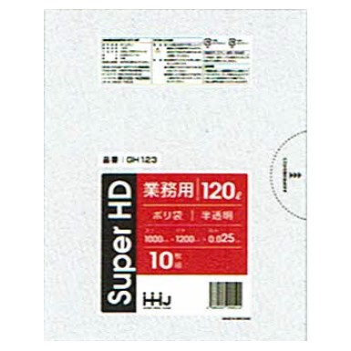 【個人宅配送可】ポリ袋　120L　HD 0.025×1000×1200mm　半透明　10枚×30冊 （300枚）GH123【取り寄せ商品・即納不可・代引き不可・返品不可】