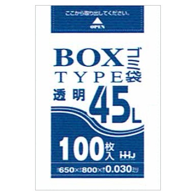 【法人様限定】BOX入ポリ袋　45L　LLDPE　0.03×650×800mm　透明　100枚×6箱入(600枚)　BL43【メーカー直送・時間指定不可・沖縄、離島不可】