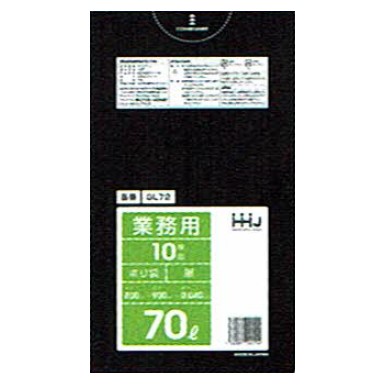 【法人様限定】ポリ袋　70L　LLDPE  0.04×800×900mm　黒　10枚×40冊 （400枚）　GL72【メーカー直送・時間指定不可・沖縄、離島不可】