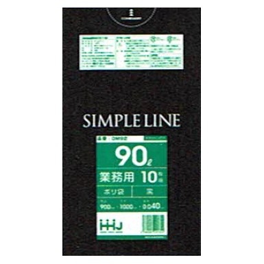 【個人宅配送可】ポリ袋　90L　LL+　0.04×900×1000mm　黒　10枚×30冊(300枚)　GM92【取り寄せ商品・即納不可・代引き不可・返品不可】