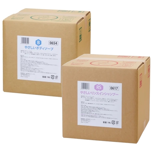 フェニックス　やさしいボディソープ・やさしいリンスインシャンプー　18LQB×10ケースロット【メーカー直送・代引き不可・時間指定不可・沖縄、離島不可】