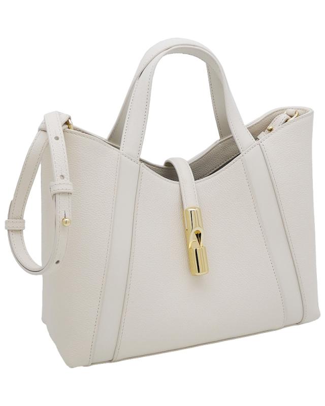 【2025年秋冬 新作】 フルラ Furla Goccia トートバッグ S PANNA ホワイト WB01789_BX3353_1007_PNN00 ゴッチャ コンパクト ハンドバッグ 2WAYクロスボディバッグ レディース 【新品 新作 未使用 正規品】