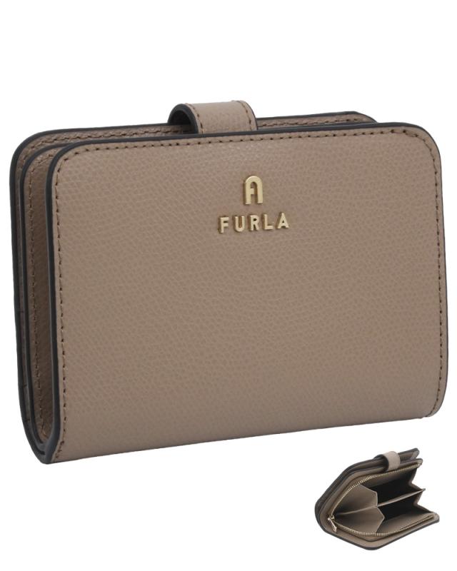 【2025年秋冬 新作】 フルラ Furla Camelia コンパクト財布 S GREIGE グレージュ WP00315_ARE000_1007_1257S カメリア 二つ折り コンパクトウォレット レディース 【新品 新作 未使用 正規品】