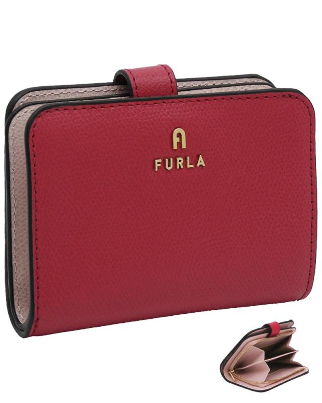 【2025年秋冬 新作】 フルラ Furla Camelia コンパクト財布 S RUBY+COROLLA int. レッド+ピンク WP00315_ARE000_1007_4305S カメリア 二つ折り コンパクトウォレット レディース 【新品 新作 未使用 正規品】