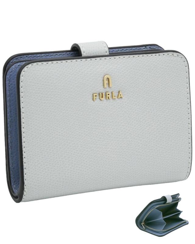 【2025年秋冬 新作】 フルラ Furla Camelia コンパクト財布 S COLOR CRISTALLO d+CELESTIAL int. ライトブルーグレー WP00315_ARE000_1007_4351S カメリア 二つ折り コンパクトウォレット レディース 【新品 新作 未使用 正規品】