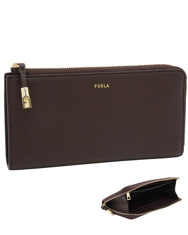 【2025年秋冬 新作】 フルラ Furla Goccia ジップアラウンド L ESPRESSO ダークブラウン WP00471_BX3036_1007_4284S ゴッチャ L字ファスナー 長財布 レディース 【新品 新作 未使用 正規品】