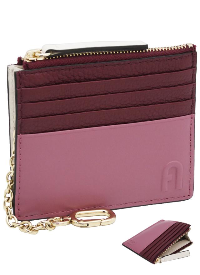 【2025年秋冬 新作】 フルラ Furla Grazia カードケース S RUBINO+BLUSH PINK+PANNA ダークレッド+ピンク WP00495_BX1588_1007_4551S グラツィア カードホルダー ケース 小銭入れ レディース 【新品 新作 未使用 正規品】