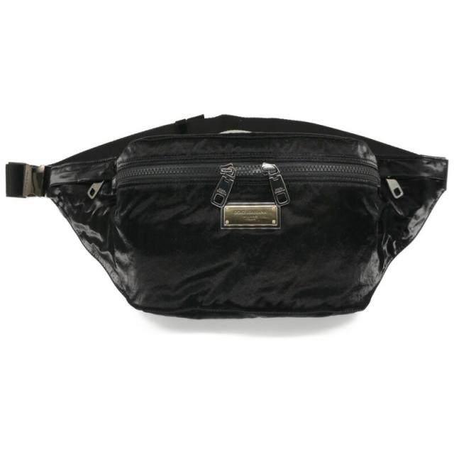 ドルチェ＆ガッバーナ DOLCE&GABBANA シチリア DNA ブラック ウエストポーチ ナイロン ロゴプレート BM1956AO24380999 ドルガバ ボディーバッグ ウェストバッグ メンズ 【ギフト ラッピング無料】【新品 新作 未使用 正規品】