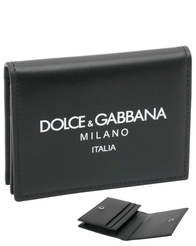 ドルチェ＆ガッバーナ DOLCE&GABBANA カードホルダー カーフスキン ロゴ BP1643AN244HNII7 ドルガバ 名刺ケース カードケース 名刺入れ ブラック メンズ 【新品 新作 未使用 正規品】