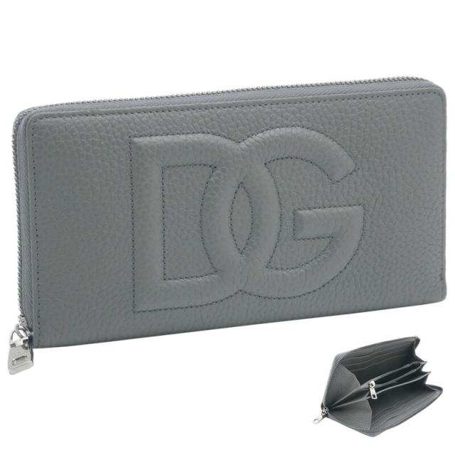 ドルチェ＆ガッバーナ DOLCE&GABBANA DGロゴ ジップアラウンド ウォレット BP1672AT48980748 ドルガバ 立体的DGロゴ ラウンドファスナー 長財布 グレー メンズ 【新品 新作 未使用 正規品】
