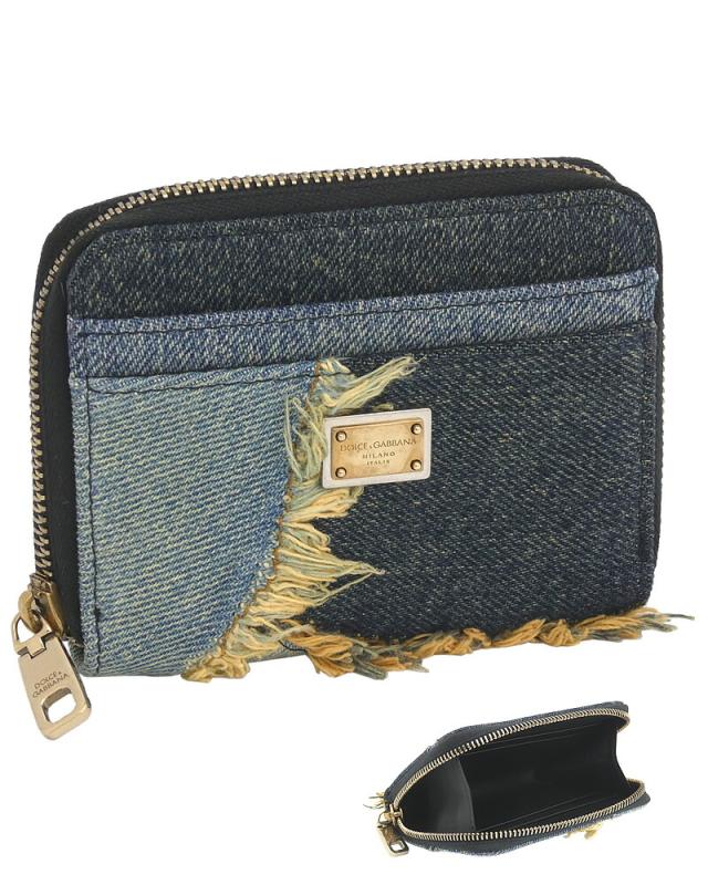 ドルチェ＆ガッバーナ DOLCE&GABBANA BI3328A9U7580650 ドルガバ パッチワークデニム カードケース ケース パッチワークデニム ブルー 【新品 新作 未使用 正規品】