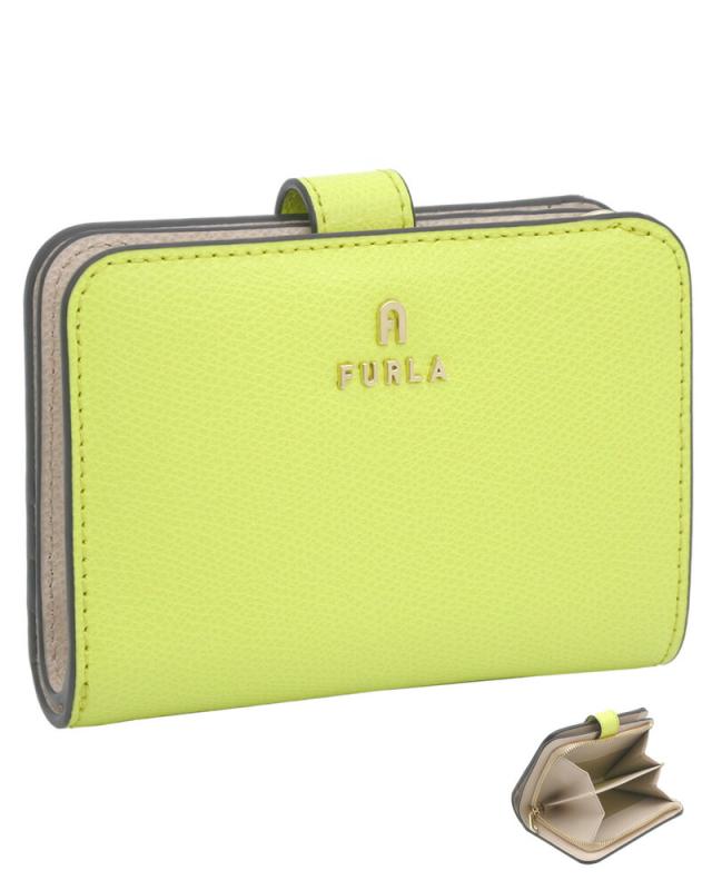 フルラ Furla Camelia コンパクト財布 S GIALLO CEDRO+BALLERINA i int. グリーンイエロー WP00315_ARE000_1007_3128S カメリア 二つ折り コンパクトウォレット レディース 【新品 新作 未使用 正規品】