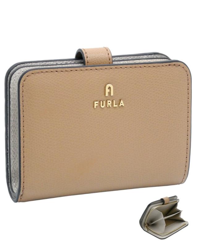 フルラ Furla Camelia コンパクト財布 S DESERTO+VANIGLIA int. ライトブラウン系 WP00315_ARE000_1007_3406S カメリア 二つ折り コンパクトウォレット レディース 【新品 新作 未使用 正規品】