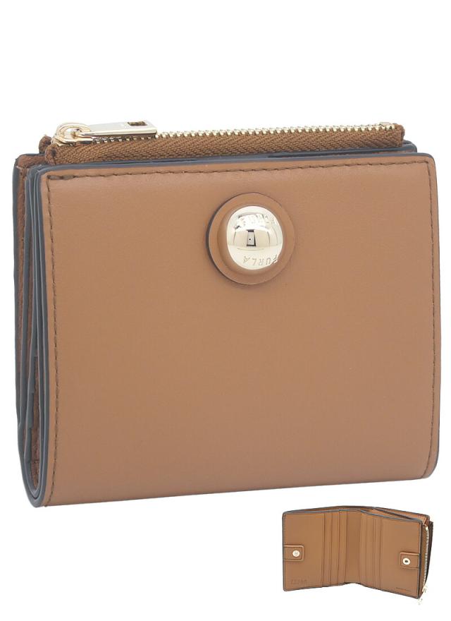【2025年春夏 新作】 フルラ Furla  コンパクト財布 S BRANDY ブラウン WP00458_AX0733_1007_RY000 スフェラ 二つ折り コンパクトウォレット レディース 【新品 新作 未使用 正規品】