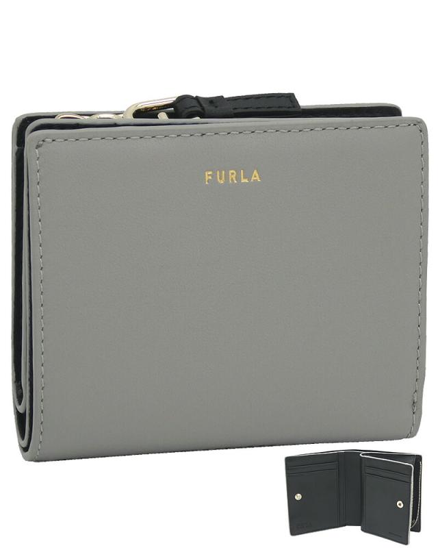 フルラ Furla Nuvola コンパクト財布 S CENERE+NERO+SOIL グレー WP00451_BX2725_1007_3425S ヌヴォラ 二つ折りコンパクトウォレット S Xl レディース 【新品 新作 未使用 正規品】