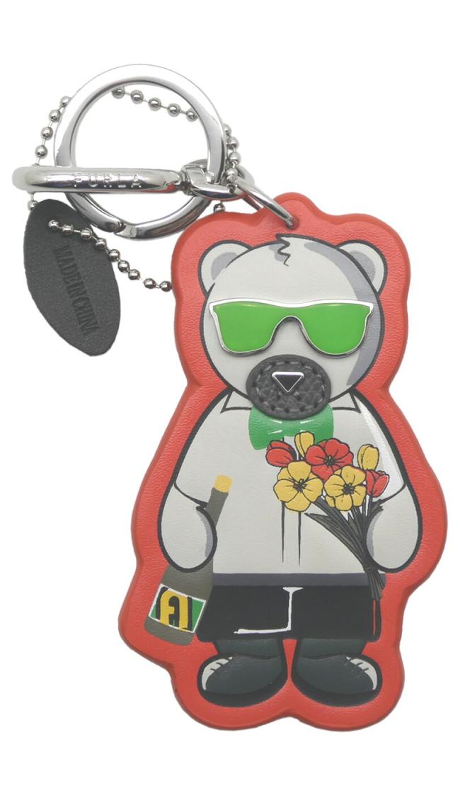 【2025年春夏 新作】 フルラ Furla Man Kumaflage キーリング TONI TANGERINE ホワイト系 MR00128_BX3461_1057_1080S クマフラージュ キーホルダー ジェントルマン 【新品 新作 未使用 正規品】