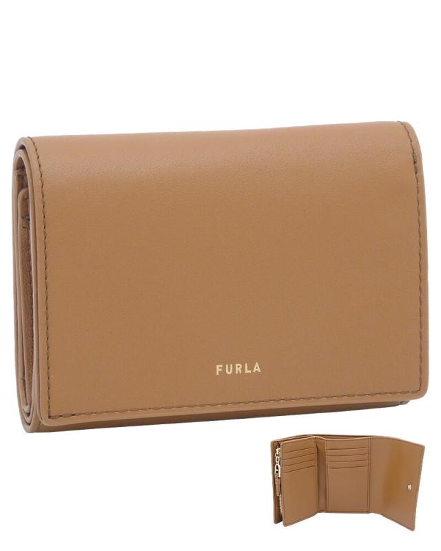 【2025年春夏 新作】 フルラ Furla Nuvola コンパクト財布 M BRANDY ブラウン WP00487_BX2045_1007_RY000 ヌヴォラ 三つ折り コンパクトウォレット レディース 【新品 新作 未使用 正規品】