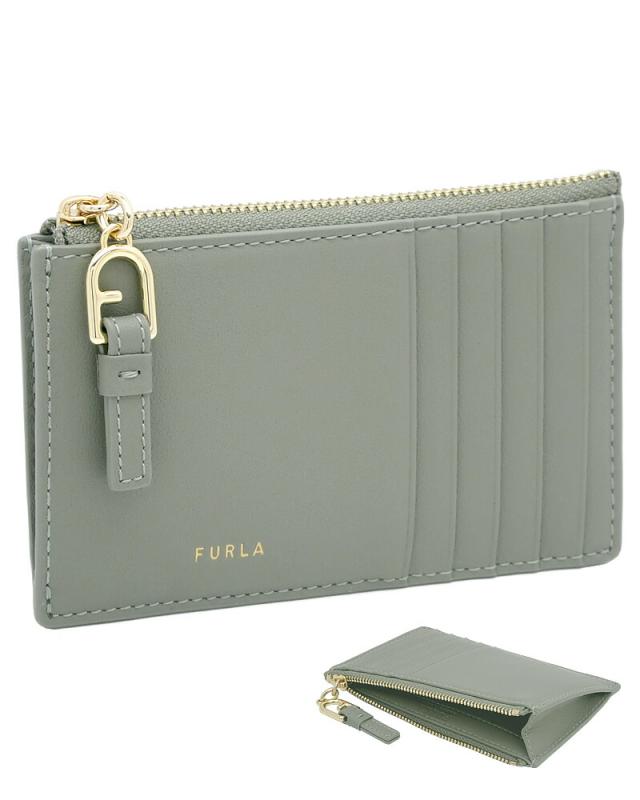 【2025年春夏 新作】 フルラ Furla Nuvola カードケース M AGAVE b カーキグリーン WP00449_BX2045_1007_AG700 ヌヴォラ カードホルダー ケース 小銭入れ レディース 【新品 新作 未使用 正規品】