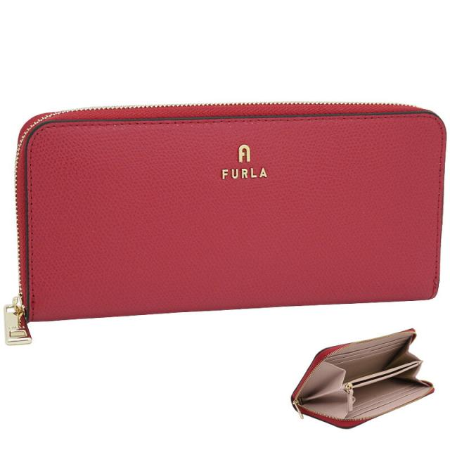 【2025年秋冬 新作】 フルラ Furla Camelia ジップアラウンド L RUBY+COROLLA int. レッド+ピンク WP00313_ARE000_1007_4305S カメリア ラウンドファスナー 長財布 レディース 【新品 新作 未使用 正規品】