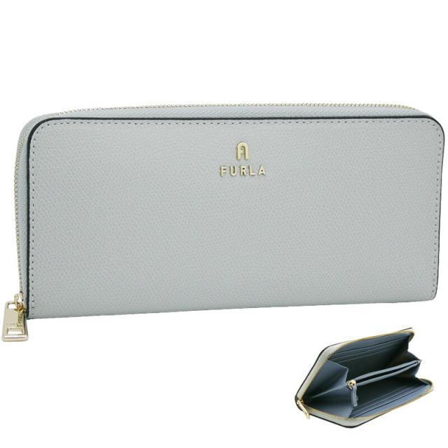 【2025年秋冬 新作】 フルラ Furla Camelia ジップアラウンド L COLOR CRISTALLO d+CELESTIAL int. ライトグレー WP00313_ARE000_1007_4351S カメリア ラウンドファスナー 長財布 レディース 【新品 新作 未使用 正規品】