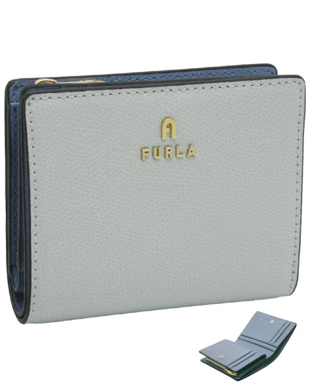 【2025年秋冬 新作】 フルラ Furla Camelia コンパクト財布 S COLOR CRISTALLO d+CELESTIAL int. ライトブルーグレー WP00307_ARE000_1007_4351S カメリア 二つ折りスモール財布 レディース 【新品 新作 未使用 正規品】