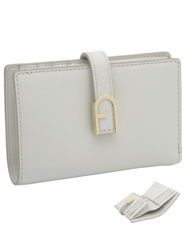 フルラ Furla Flow コンパクトウォレット M MARSHMALLOW オフホワイト WP00401_BX2045_1007_1704S フロー スモール財布 二つ折り レディース 【新品 新作 未使用 正規品】