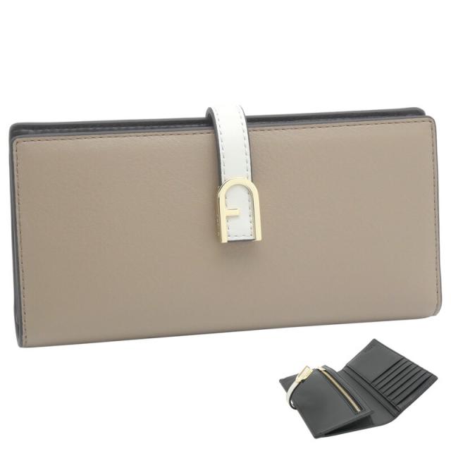 フルラ Furla Flow コンチネンタルウォレット Greige+Marshmallow+Nero Int. グレージュ+オフホワイト+ブラック WP00402_BX2725_1007_2837S フロー 二つ折り長財布 レディース 【新品 新作 未使用 正規品】