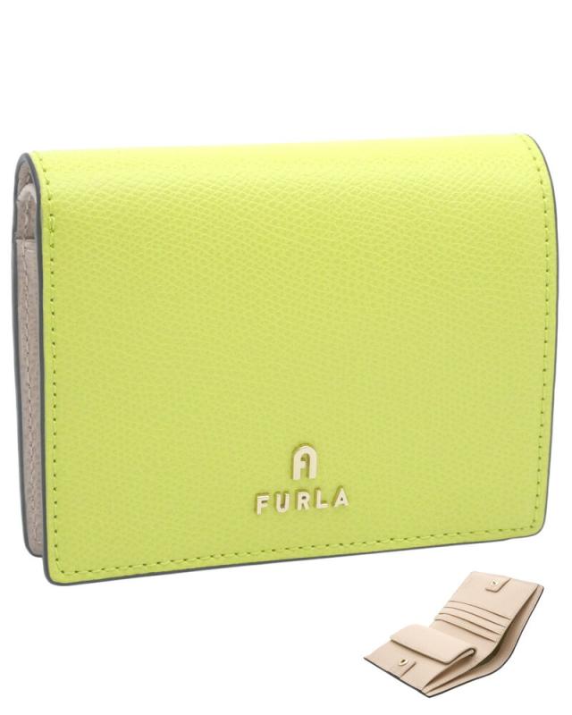 フルラ Furla Camelia コンパクト財布 S GIALLO CEDRO+BALLERINA i int. グリーンイエロー+ピンクベージュ WP00304_ARE000_1007_3128S カメリア 二つ折り コンパクトウォレット レディース 【新品 新作 未使用 正規品】