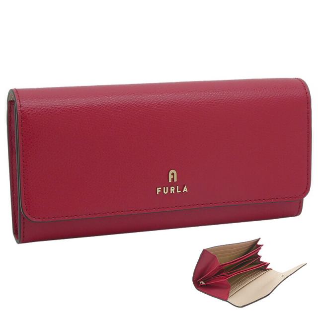 フルラ Furla Camelia 長財布 XL ROSSO VENEZIANO+BALLERINA i int. レッド+ピンクベージュ系 WP00317_ARE000_1007_2716S カメリア 二つ折り コンチネンタルウォレット レディース 【新品 新作 未使用 正規品】