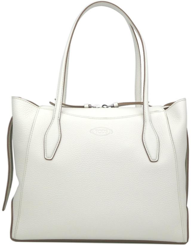トッズ TOD'S トートバッグ ミディアム A4対応 XBWAOSA0300RIAB015 レザー製 ショルダーバッグ ショッピング バッグ ホワイト レディース 【ギフト ラッピング無料】【新品 新作 未使用 正規品】