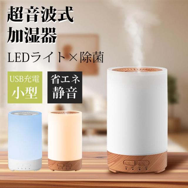 加湿器 超音波式 小型 噴霧式 アロマ加湿器 寝室 車用 卓上 除菌 タイマー 空気清浄機 超静音 150ml 持ち運び便利 コンパクト おしゃれ 花粉対策 乾燥対策 冬